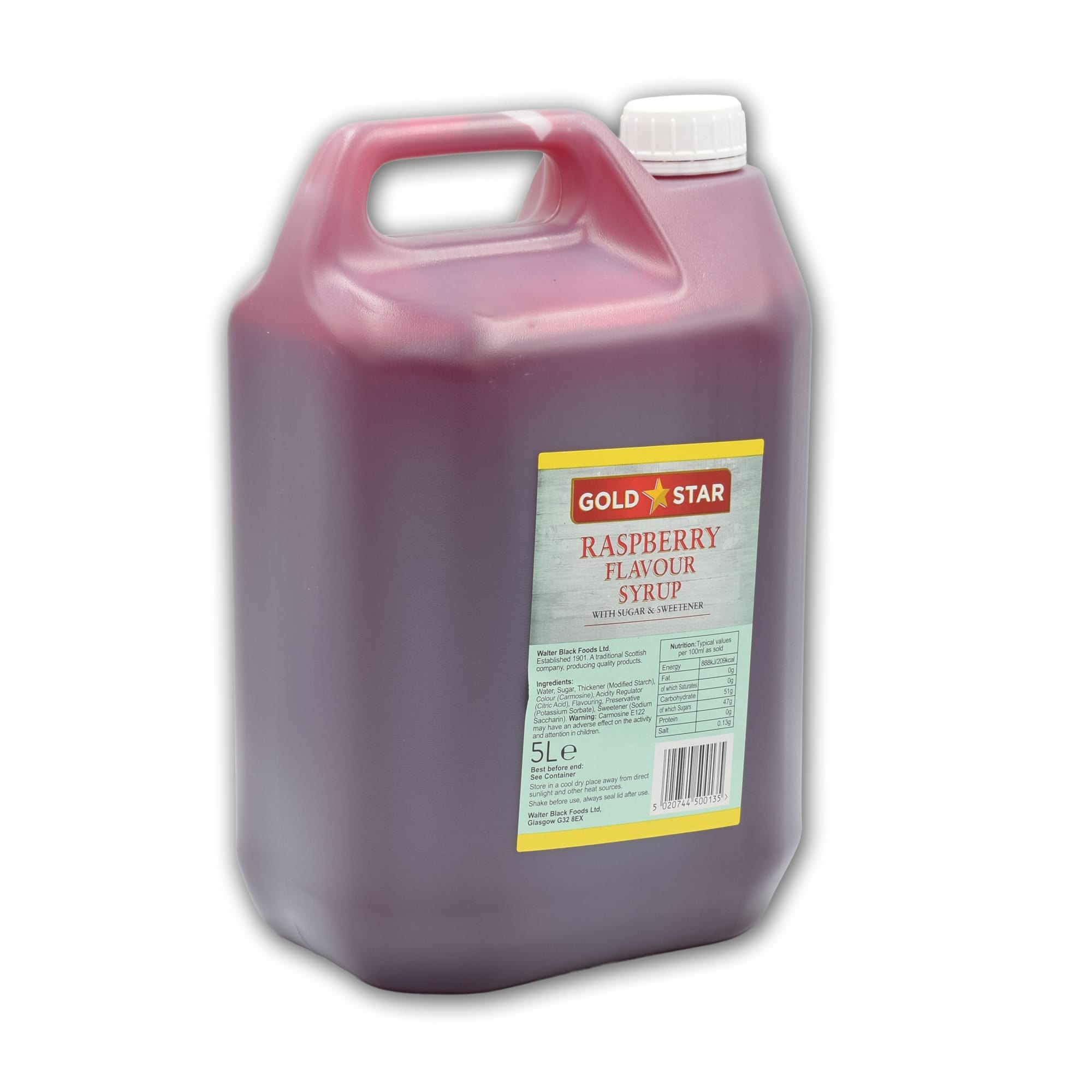 5L Gold Star Raspberry Syrup